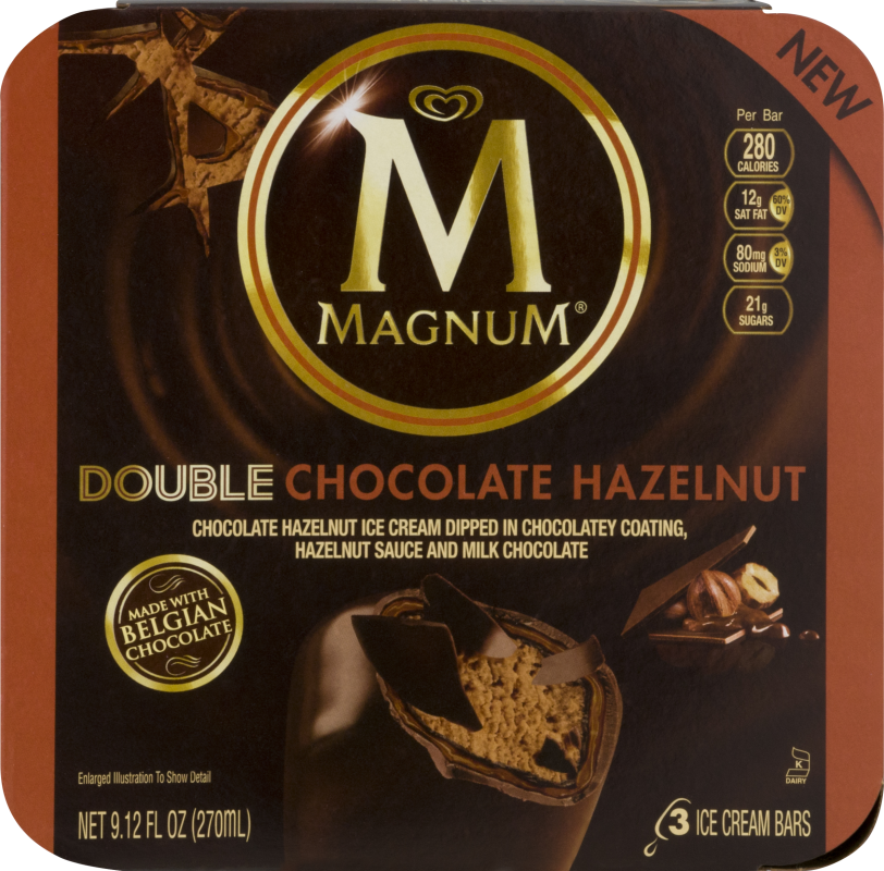 Magnum Ice Cream Bars Double Chocolate Hazelnut - 3 CT Magnum ...