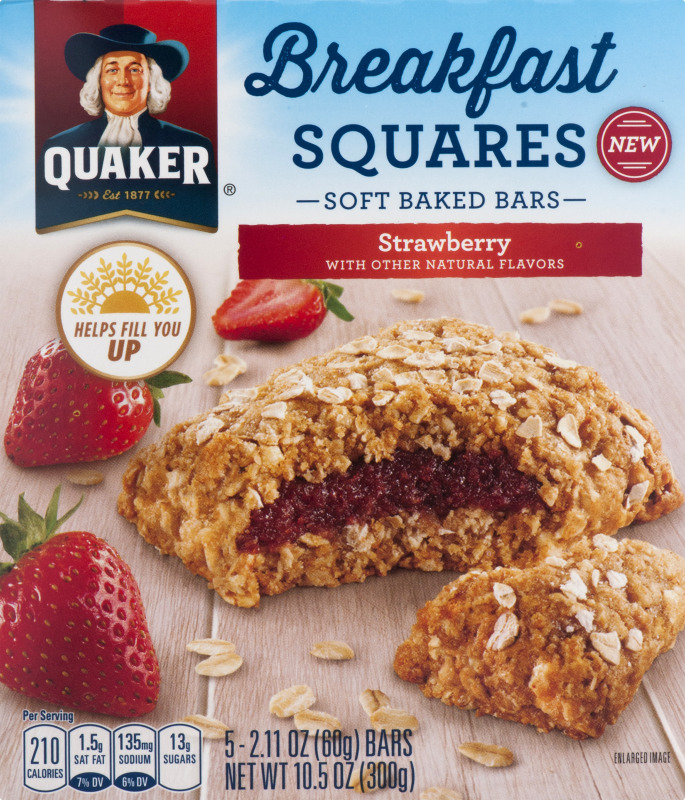 Quaker Breakfast Squares Soft Baked Bars Strawberry - 5 CT Quaker ...