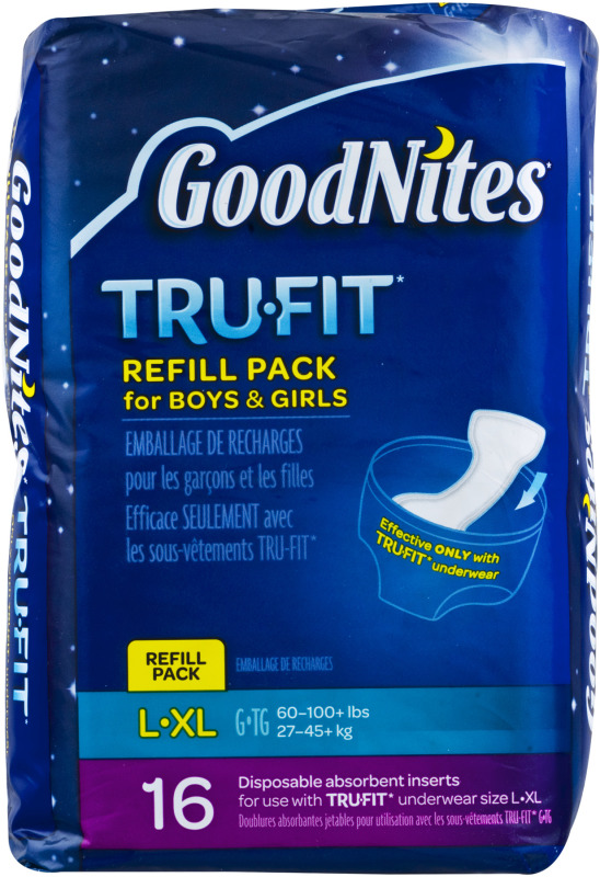 GoodNites TRU-FIT Refill Pack Disposable Absorbent Inserts for Boys ...