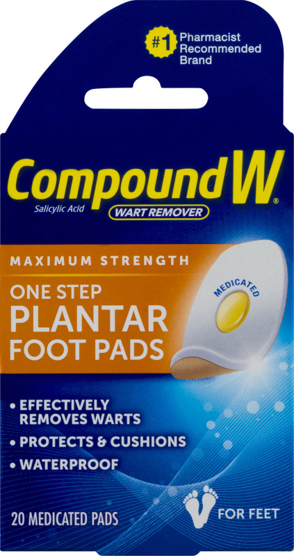 Compound W Wart Remover One Step Plantar Foot Pads - 20 CT CompoundW ...
