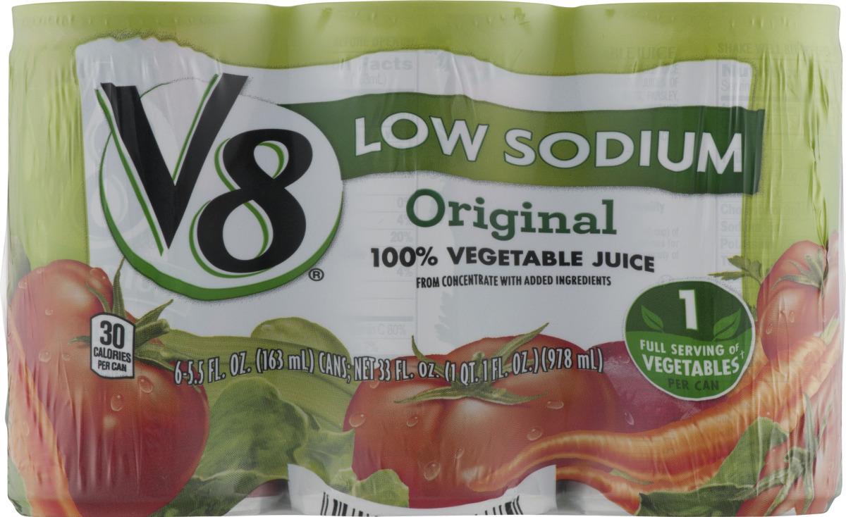 V8 Low Sodium Original Vegetable Juice - 6 CT V8(51000000675 ...