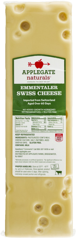 Applegate Naturals Emmentaler Swiss Cheese Applegate(216211000009 ...