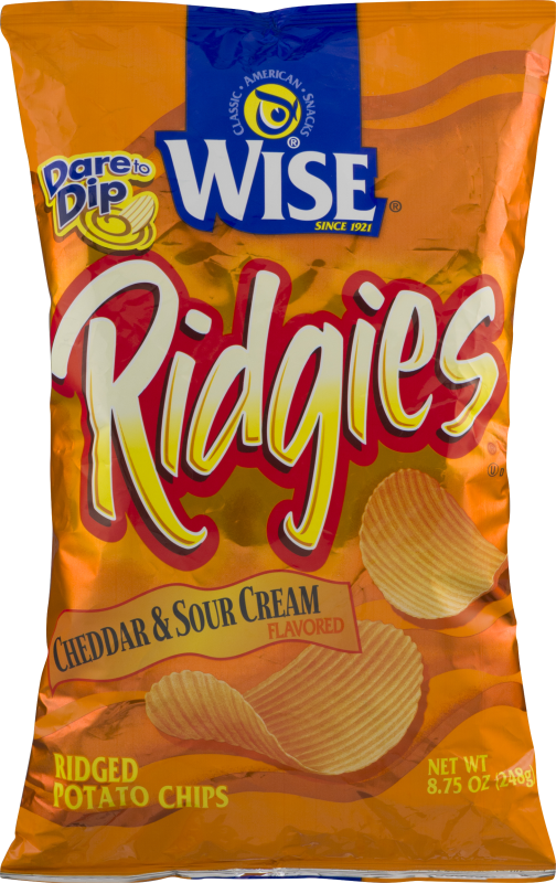 Wise Ridgies Cheddar & Sour Cream Ridged Potato Chips Ridgies ...