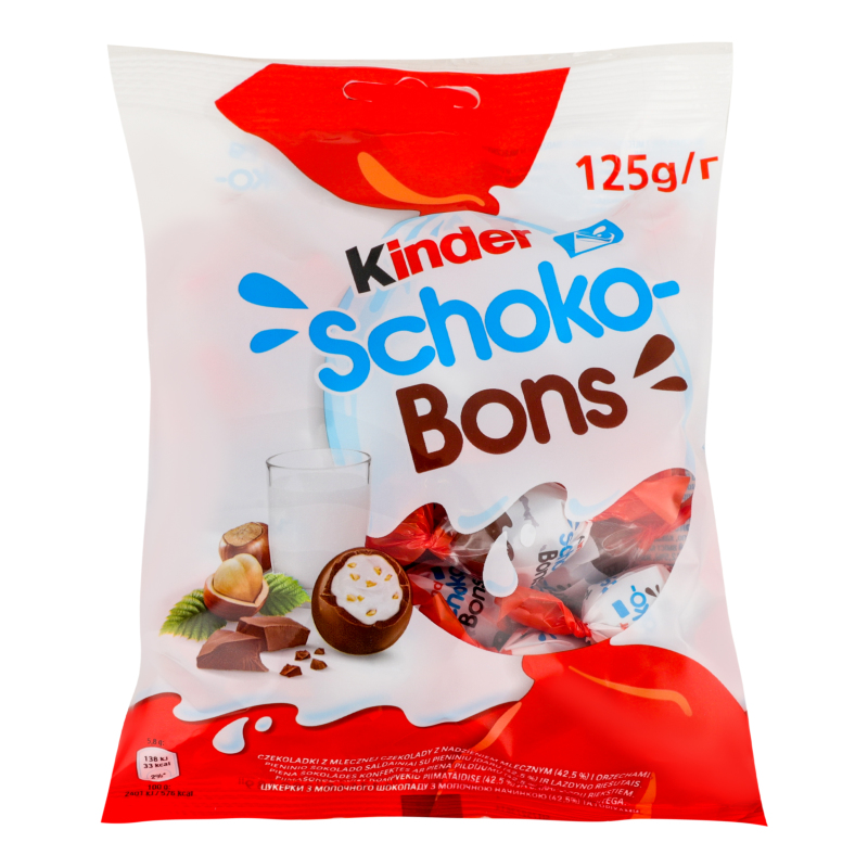 Конфеты из молочного шоколада с молочной начинкой и орехами Schoko-Bons ...