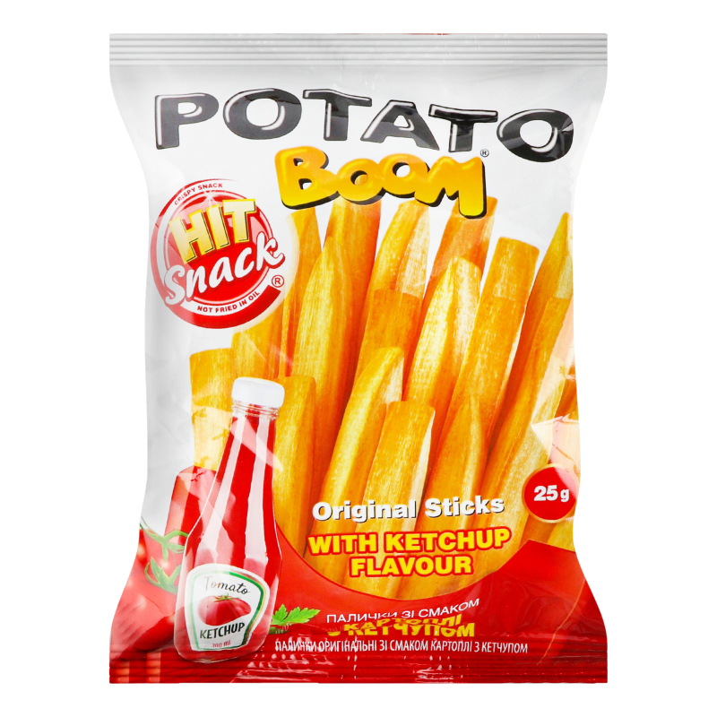 Палочки оригинальные со вкусом картофеля с кетчупом Potato boom м/у 25г ...