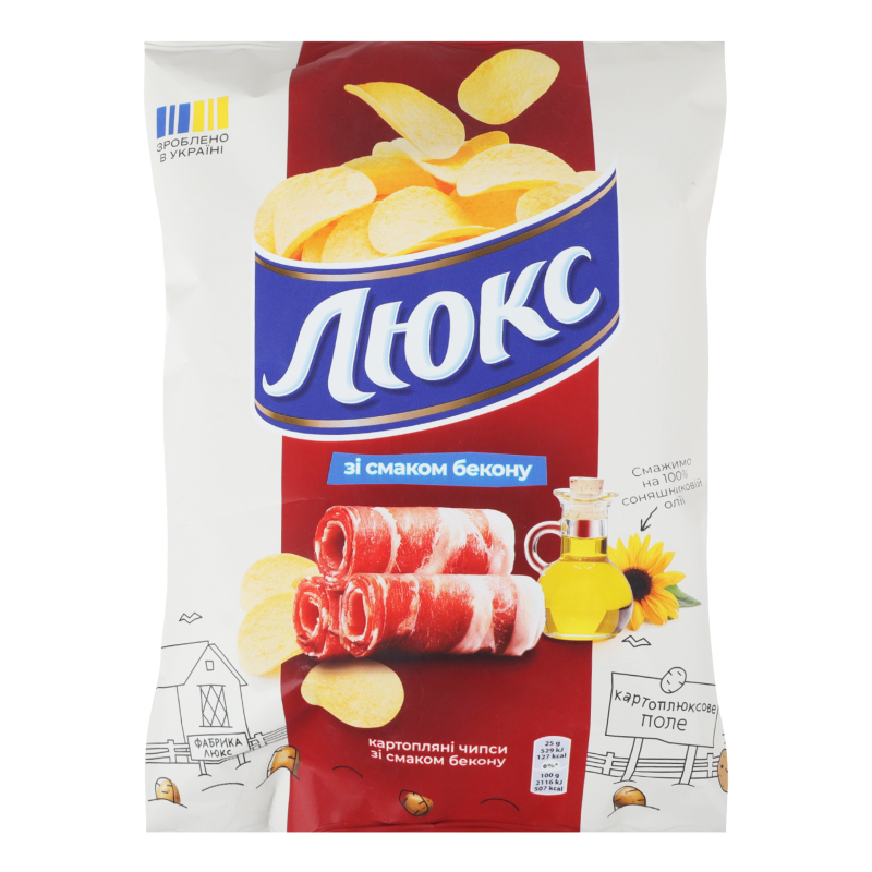 Чипсы картофельные Бекон Люкс м/у 105г Люкс(7622202267864): купить в ...