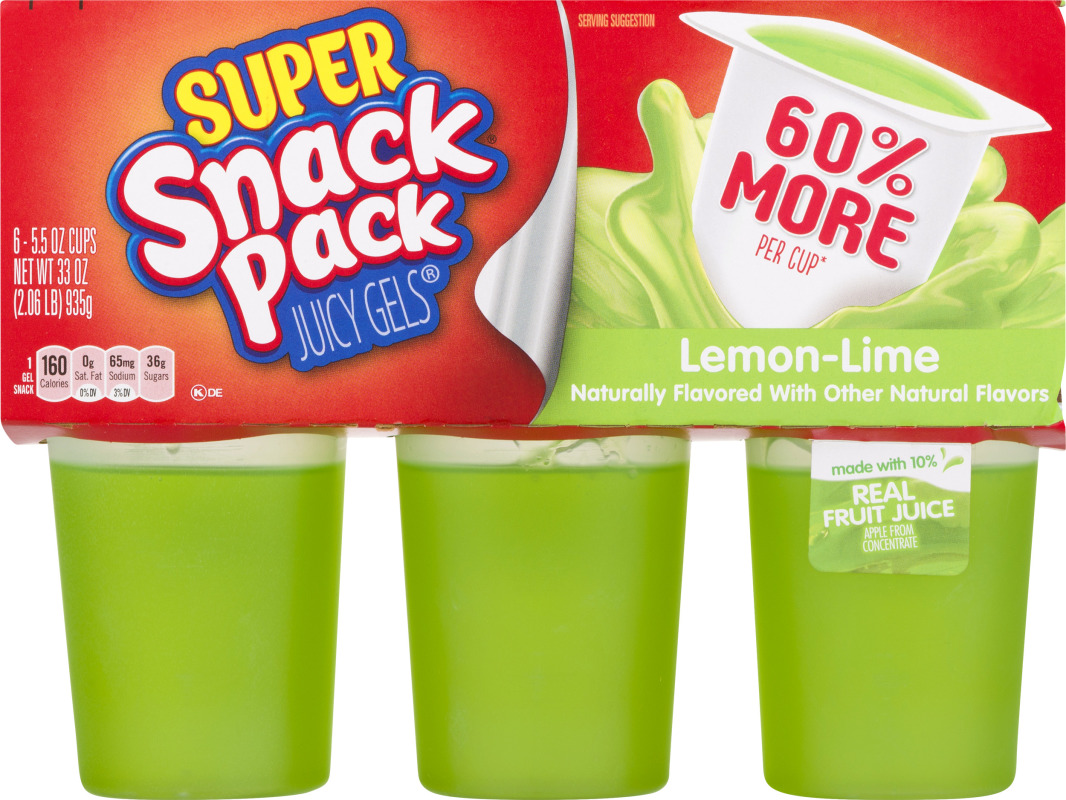 Super Snack Pack Juicy Gels Lemon-Lime - 6 CT Snack Pack(27000333020 ...