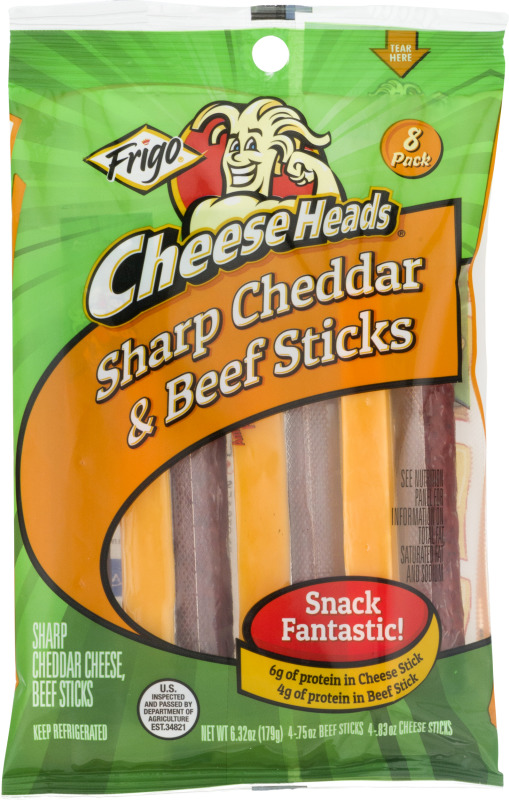 Frigo Cheese Heads Sharp Cheddar & Beef Sticks - 8 CT Frigo(41716820582 ...