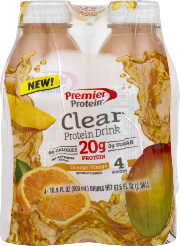 Premier Protein Clear Protein Drink Orange Mango - 4 PK Premier Protein ...