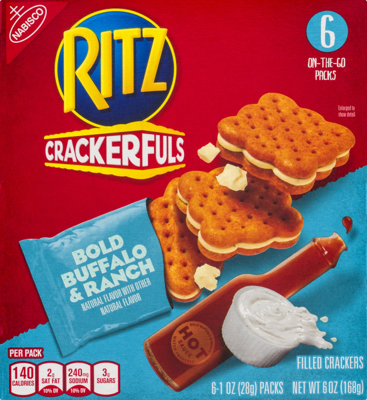 Nabisco Ritz Crackerfuls Bold Buffalo & Ranch Filled Crackers - 6 CT ...