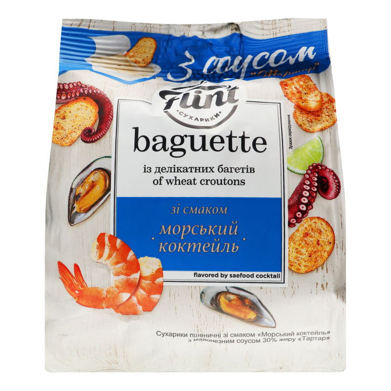 Сухарики Морской коктейль+соус Тартар Baguette Flint м/у 70г Flint ...