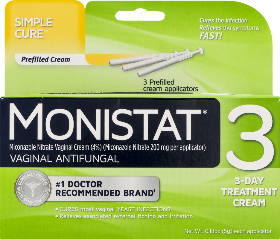 Monistat 3 Vaginal Antifungal 3-Day Treatment Cream Simple Cure ...
