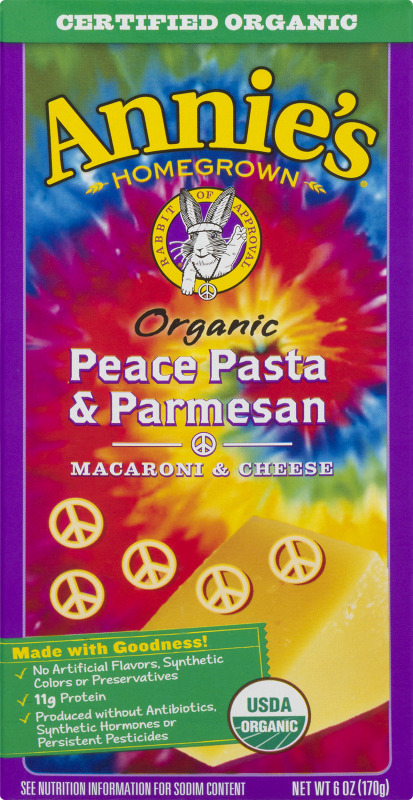 Annie's Homegrown Organic Peace Pasta & Parmesan Macaroni & Cheese ...