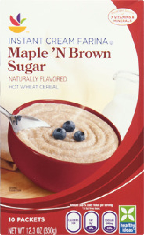 Ahold Instant Cream Farina Hot Wheat Cereal Maple 'N Brown Sugar - 10 ...