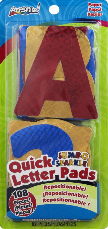 ArtSkills Quick Letter Pads Jumbo Sparkle Paper - 108 CT ArtSkills ...