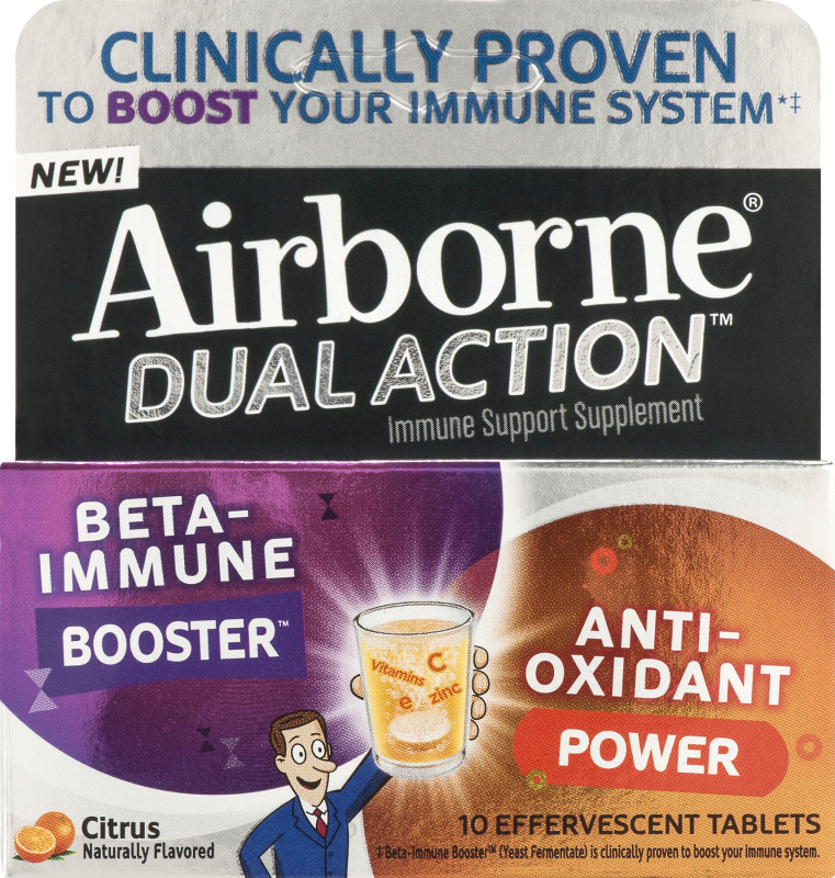 Airborne Dual Action Immune Support Supplement Effervescent Tablets ...