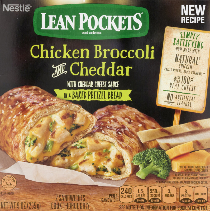 Lean Pockets Chicken Broccoli and Cheddar in a Baked Pretzel Bread - 2 ...