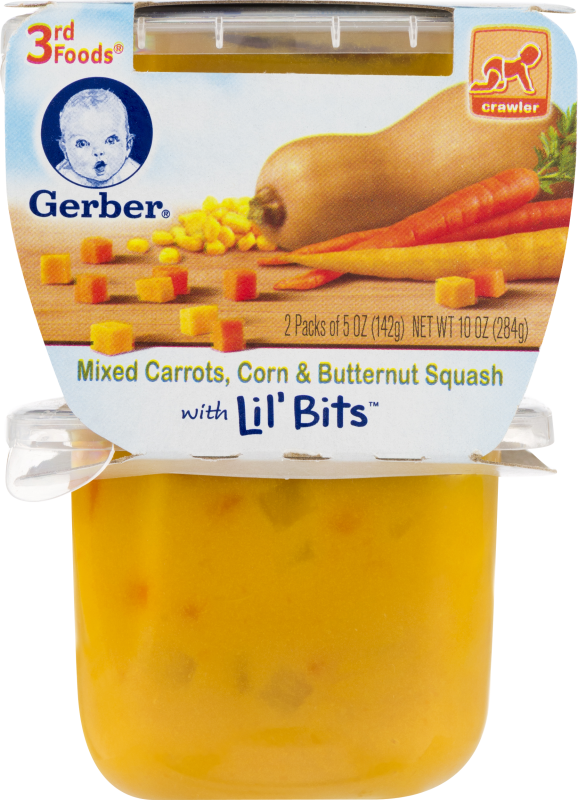 Geber Mixed Carrots, Corn & Butternut Sqaush with Lil' Bits 3rd foods ...