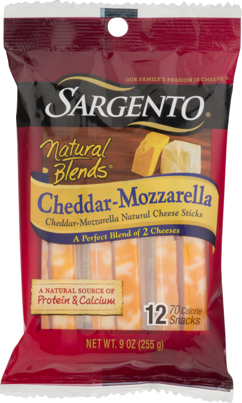 Sargento Natural Blends Cheddar-Mozzarella Cheese Sticks - 12 CT ...