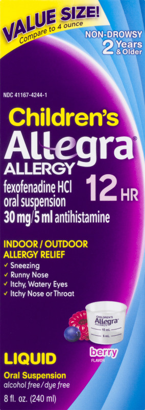 Children's Allegra Allergy Indoor And Outdoor Oral Suspension Berry ...