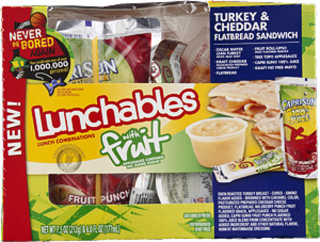 Lunchables with Fruit Flatbread Sandwich Turkey & Cheddar Lunchables ...