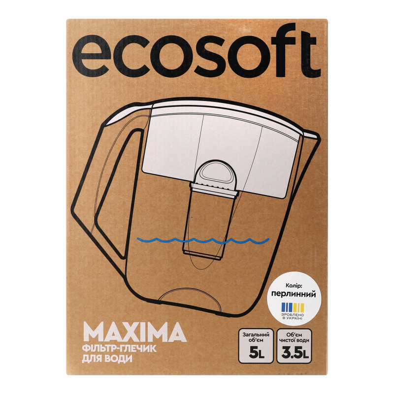 Фильтр-кувшин для воды жемчужный 5л №FMVMAXIMAWECO Maxima Ecosoft 1шт Ecosoft(14820056807032 ...