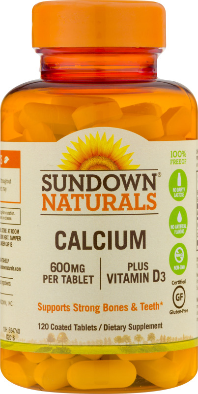 Sundown Naturals Calcium 600mg Dietary Supplement Coated Tablets - 120 ...