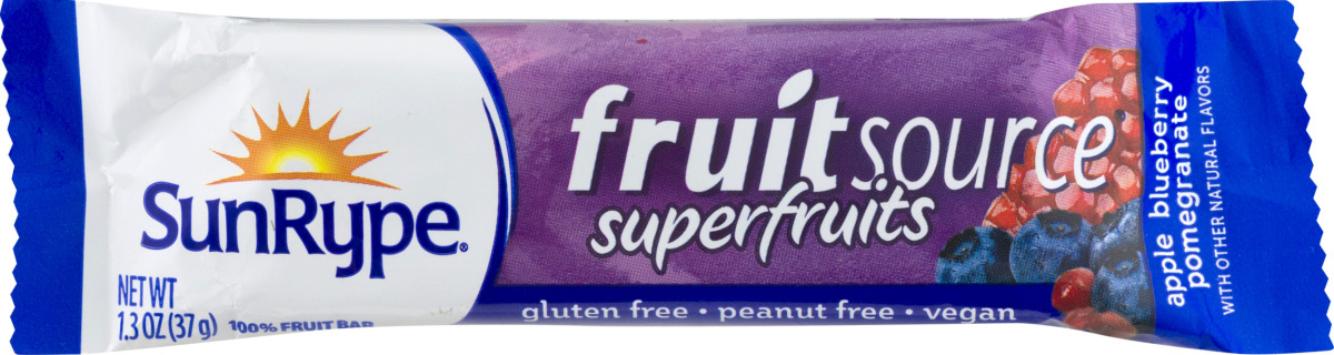 SunRype FruitSource Superfruits Fruit Bar Apple Blueberry Pomegranate ...