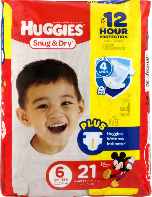 Huggies Snug & Dry Diapers Size 6 - 21 CT Huggies(36000406740 ...
