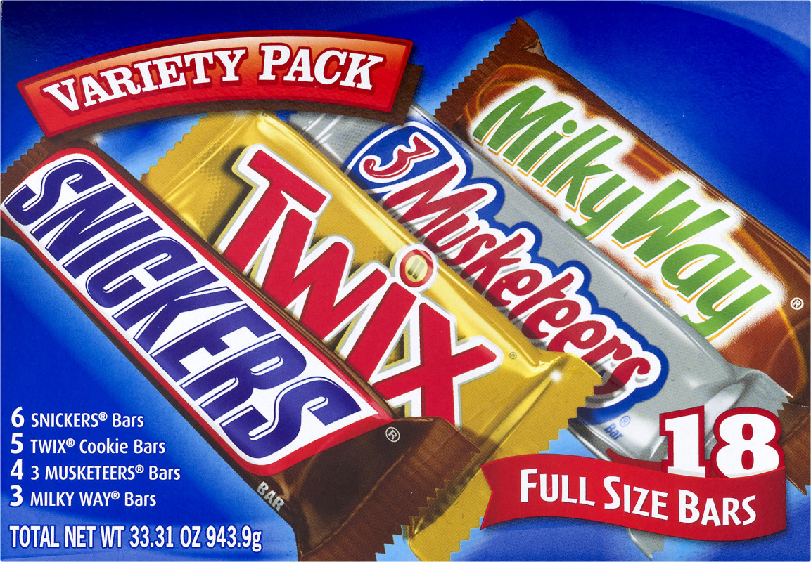 Mars Full Size Bars Variety Pack - 18 CT Mars(40000475873): customers ...