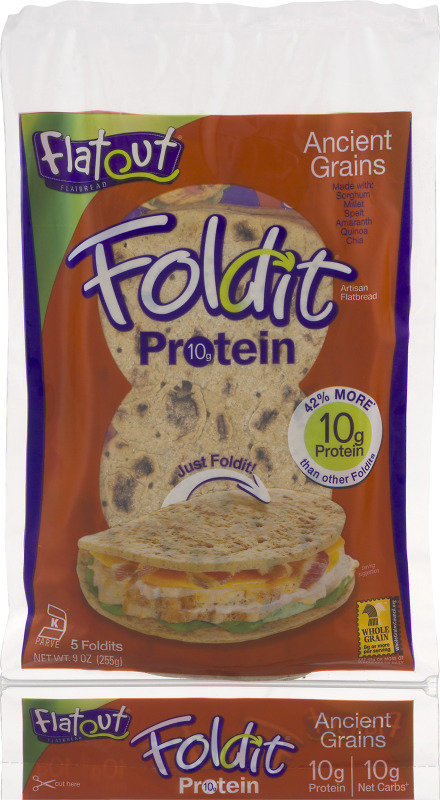 Flatout Foldit Artisan Flatbread Protein Ancient Grains - 5 CT Flatout ...