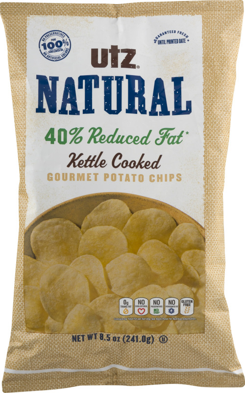 Utz Natural 40% Reduced Fat Kettle Cooked Gourmet Potato Chips Utz ...