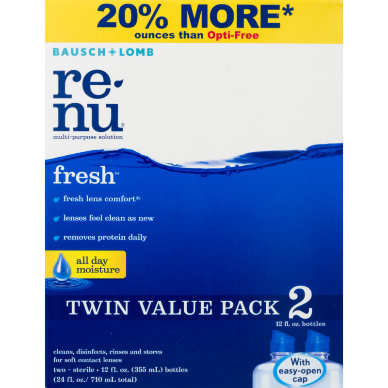 ReNu Clean, Disinfects, Rinses and Stores Soft Contact Lenses - 2 PK ...