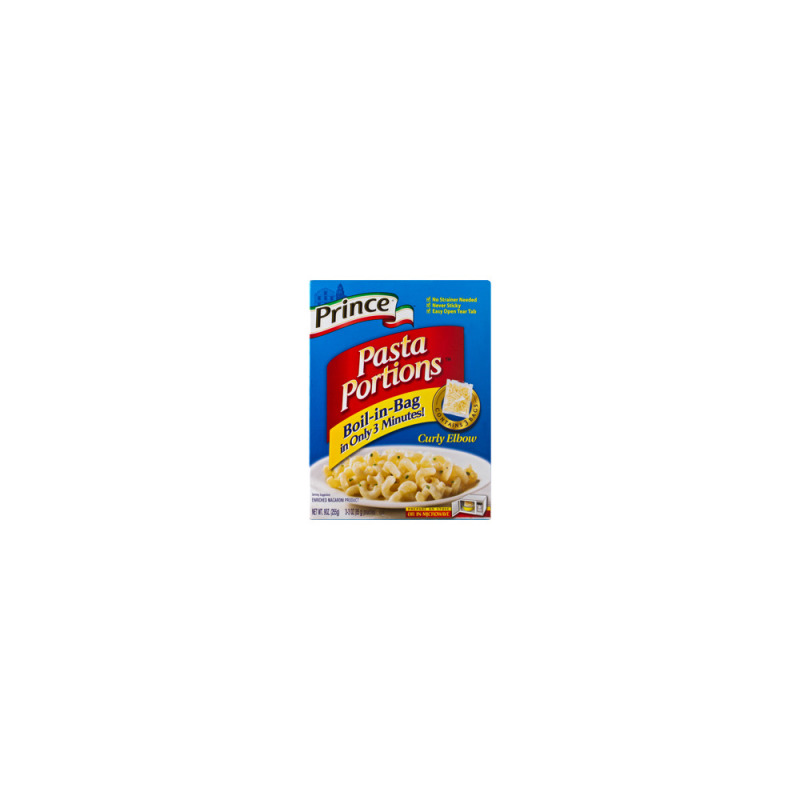 Prince Pasta Portions Enriched Macaroni Product Curly Elbow Boil-in-Bag ...