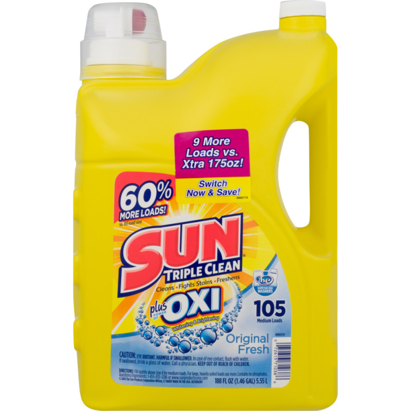 Sun Triple Clean Plus Oxi Laundry Detergent Original Fresh Sun ...
