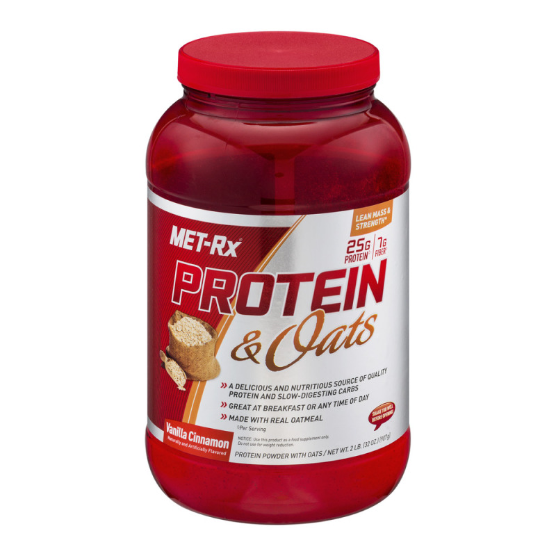 MET-Rx Protein & Oats Protein Powder Vanilla Cinnamon MET-Rx ...