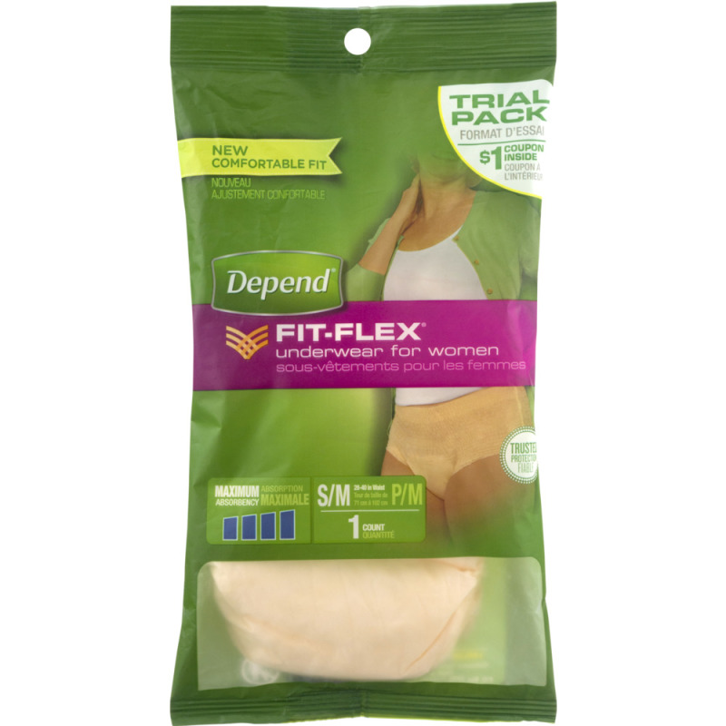 Depend Fit-Flex Underwear for Women Maximum Absorbency S/M Depend ...