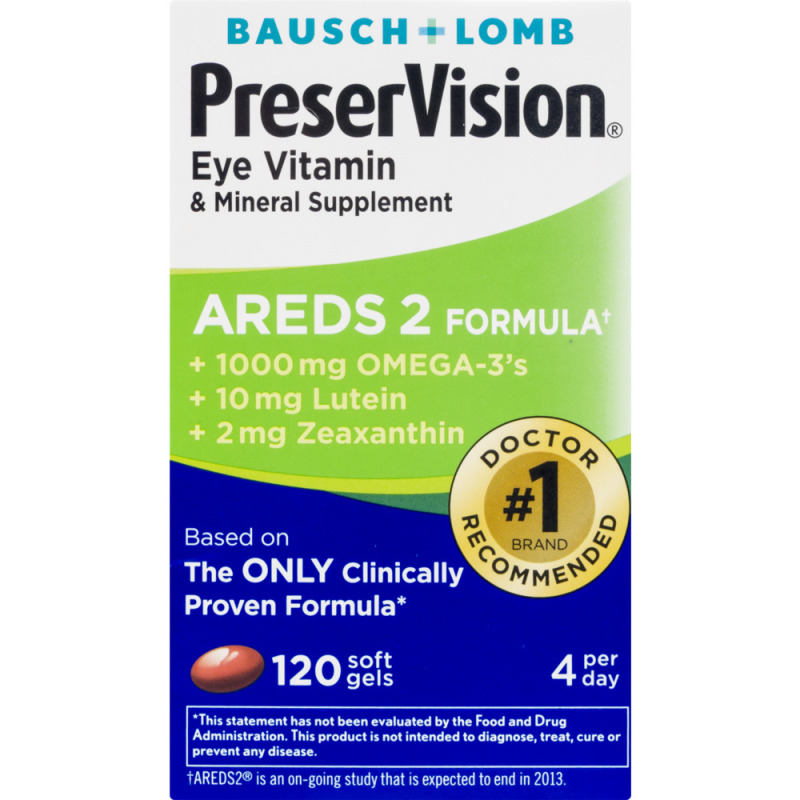 Bausch + Lomb PreserVision Eye Vitamin & Mineral Supplement AREDS 2 ...