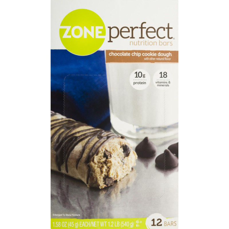 Zone Perfect Nutrition Bars chocolate Chip Cookie Dough - 12 CT Zone ...