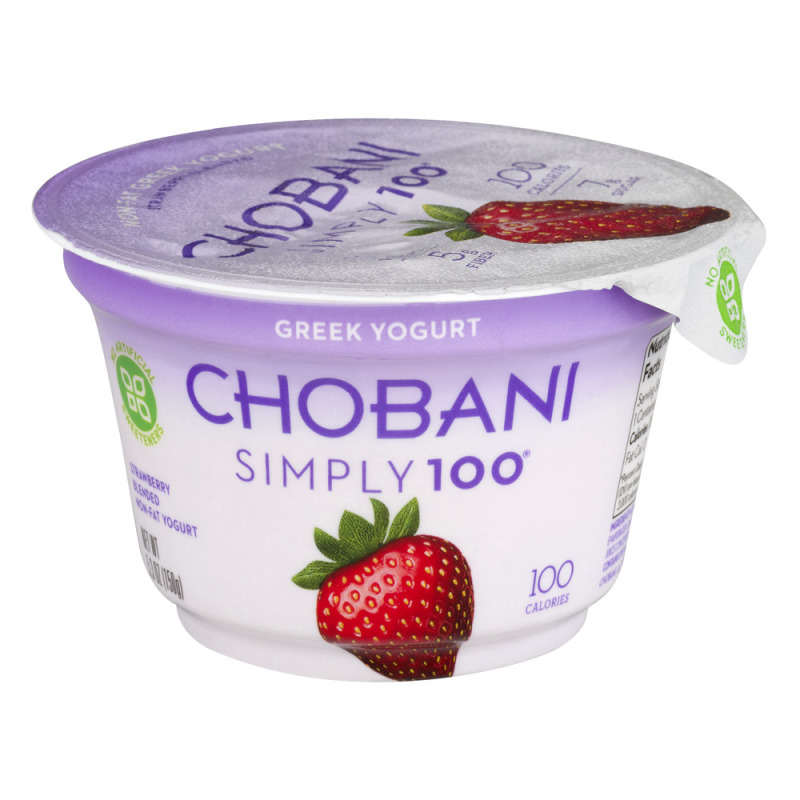 Chobani Simply 100 Non-Fat Yogurt Strawberry Chobani(818290013132 ...