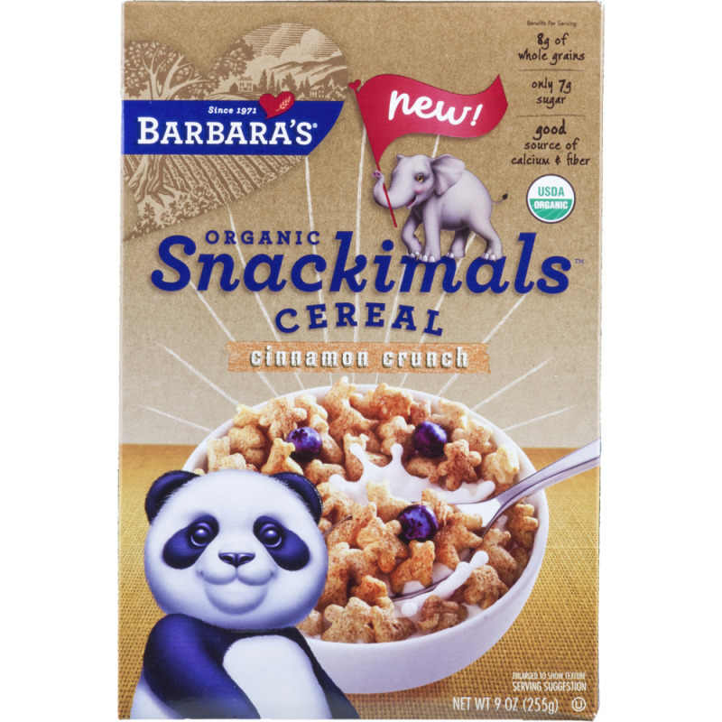 Barbara's Organic Snackimals Cereal Cinnamon Crunch Barbara's ...