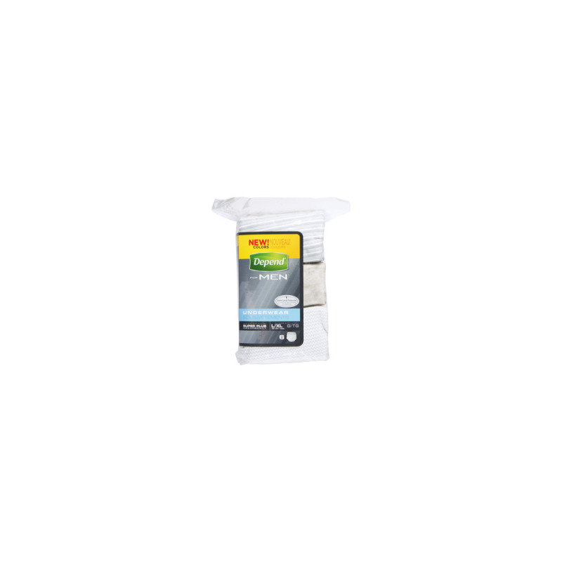 Depend Super Plus Absorbency L/XL Underwear for Men - 6 CT Depend ...