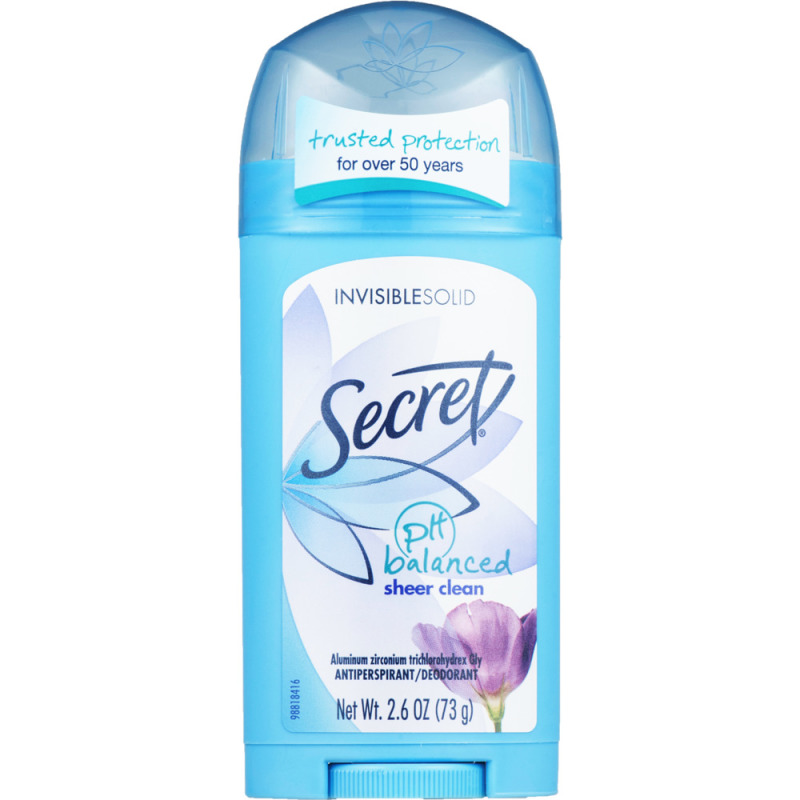 Secret Invisible Solid Deodorant Sheer Clean Secret(37000123354 ...