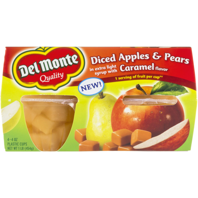 Del Monte Diced Apples & Pears in Extra Light Syrup with Caramel Flavor ...