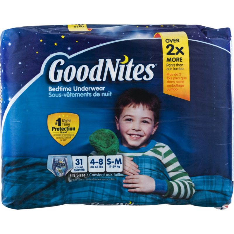 GoodNites Bedtime Underwear Boys S-M - 31 CT GoodNites(36000413175 ...